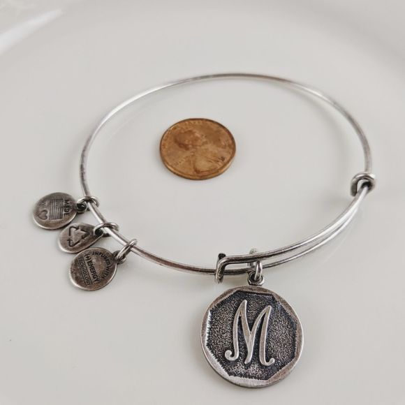 Alex and Ani | Jewelry | Alex Andani Rafaelian Silver Initial M Bracelet | Poshmark